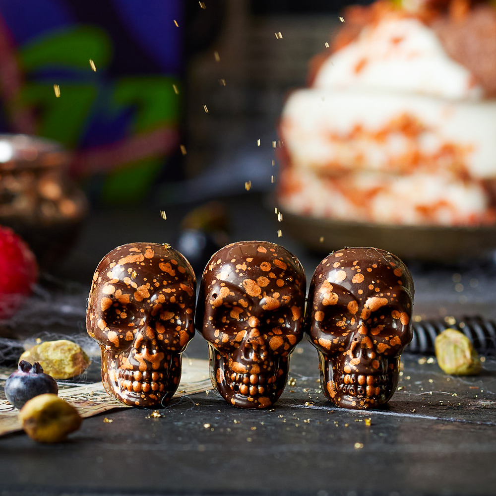 Halloween bonbons | Sweet skulls | Chocoladebezorgd