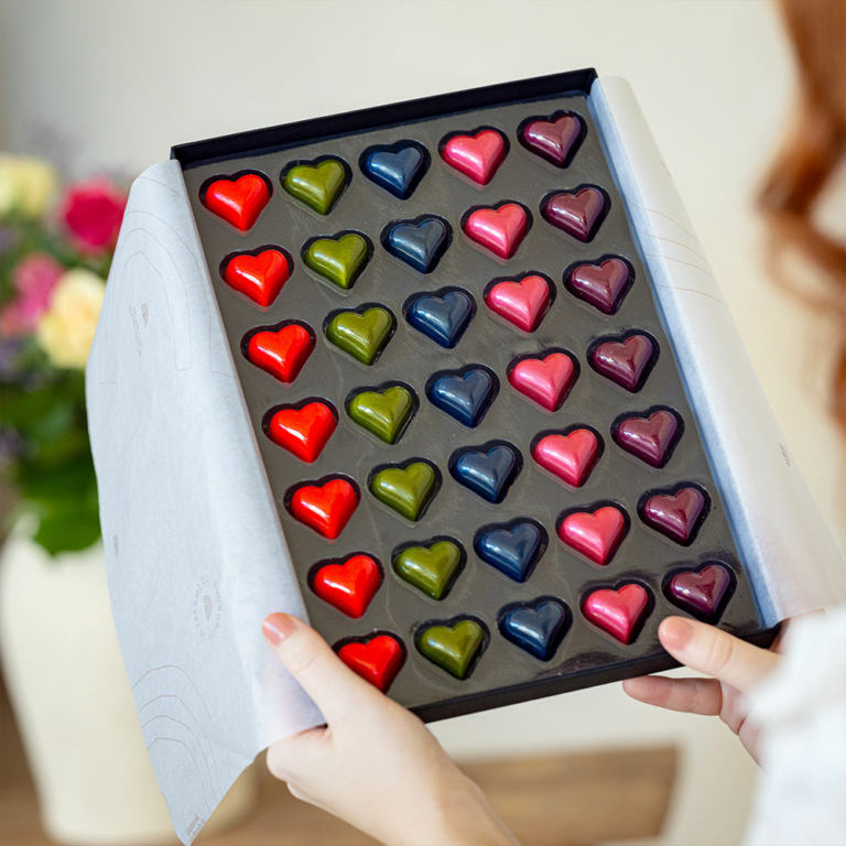 Hartjes bonbons 35 stuks | Chocoladebezorgd